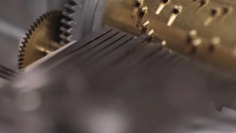 small music box mechanism rotating macro... | Stock Video | Pond5