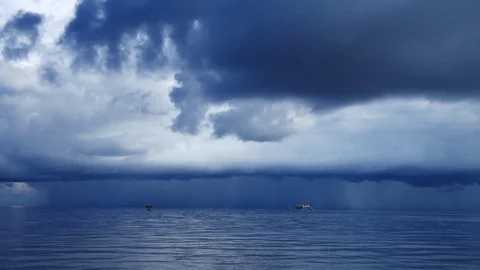 Small offshore platform and storm in the... | Stock Video | Pond5