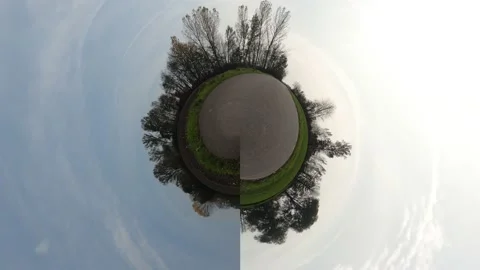 small planet animation of trees | Stock Video | Pond5