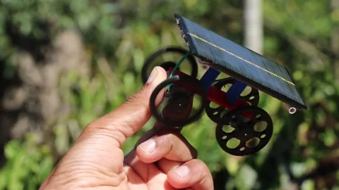 Small Solar Powered car with mini solar ... | Stock Video | Pond5