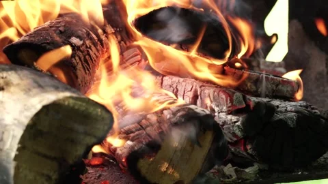 Small stand on BBQ grill section on fire... | Stock Video | Pond5