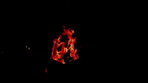 Small torch fire - small camp fire - iso... | Stock Video | Pond5