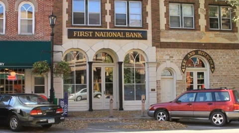 Small Town Bank Stock Video Footage | Royalty Free Small Town Bank ...