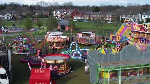 Small town fairground Easter holidays fu... | Stock Video | Pond5