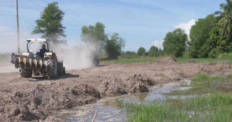 small truck unloading earth in preparati... | Stock Video | Pond5