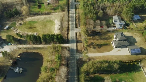 Small two lane road on rural country str... | Stock Video | Pond5