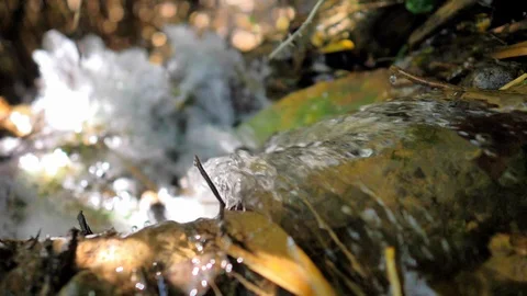 small waterfall falling from stream wate... | Stock Video | Pond5