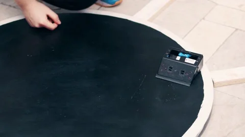 Small wheeled DIY robot detects objects ... | Stock Video | Pond5