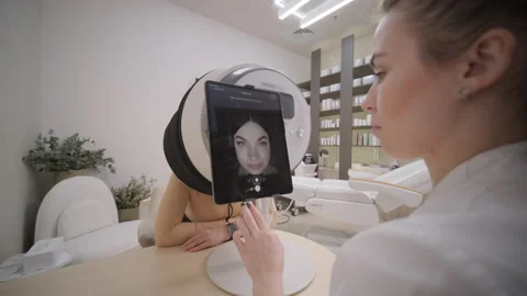 Smart AI Digital Skin Analysis Facial Im... | Stock Video | Pond5