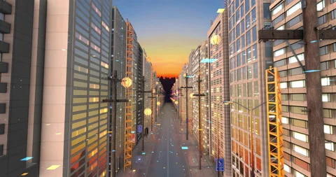 Smart City Flight Animation. Futuristic ... | Stock Video | Pond5