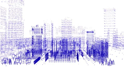 Smart City Layout Digital blue future ur... | Stock Video | Pond5