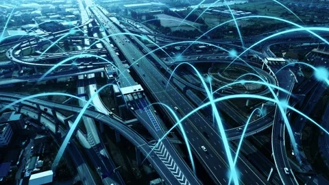 Smart digital city highway with globaliz... | Stock Video | Pond5