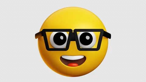 Smart face with glasses and closed eyes ... | Stock Video | Pond5