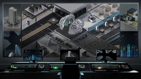 Smart factory control Robotic process au... | Stock Video | Pond5