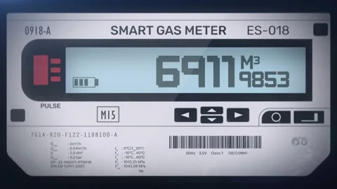 Smart gas meter display showing volume o... | Stock Video | Pond5