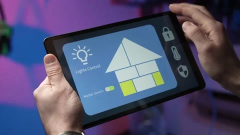 Smart Home App Light Control Switch on M... | Stock Video | Pond5