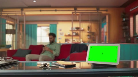 Smart Home Green Screen Device | Stock Video | Pond5
