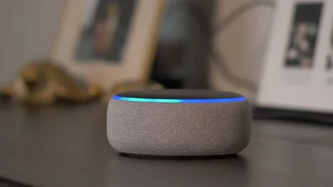 Smart Speaker in the Bedroom Being Contr... | Stock Video | Pond5