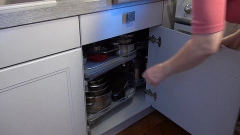 Smart storage corner unit with pullout s... | Stock Video | Pond5