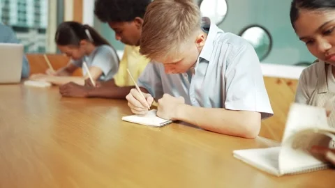 Smart student doing test while teacher u... | Stock Video | Pond5