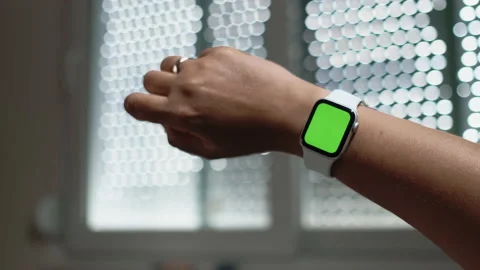 Smart Watch Mock-up or Green screen Luma... | Stock Video | Pond5
