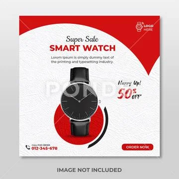 Smart Watch Social Media Ads Banner Design And Instagram Post Template ...