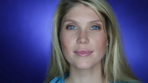 A Smart young lady looks straightly with... | Stock Video | Pond5