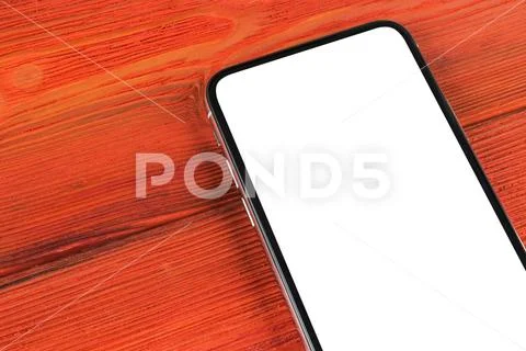 Smartphone with blank screen mock up. Smartphone isolated screen ...
