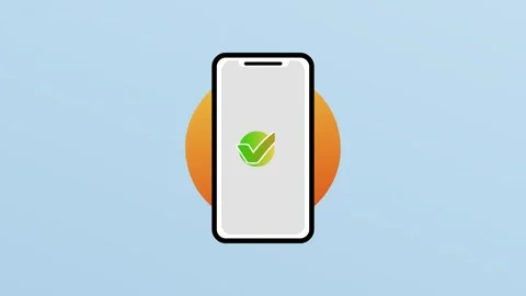 smartphone done mark green tick modern f... | Stock Video | Pond5