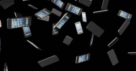 smartphone falling - black background | Stock Video | Pond5