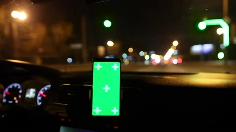 Smartphone with green screen on the nigh... | Stock Video | Pond5