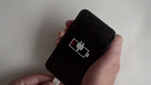 the smartphone indicator shows the batte... | Stock Video | Pond5