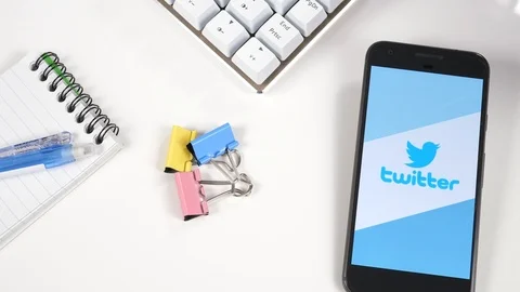 Smartphone With Twitter Logo on Screen | Stock Video | Pond5