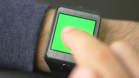 Smartwatch Green Screen Gestures Finger ... | Stock Video | Pond5