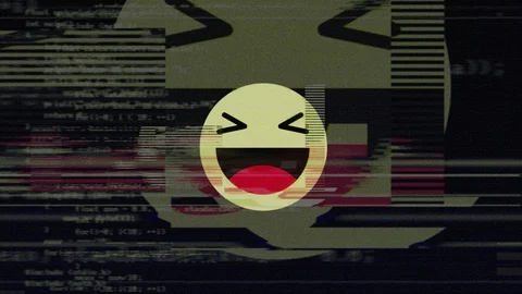 SMILE Glitch Emoticon Animation, Backgro... | Stock Video | Pond5