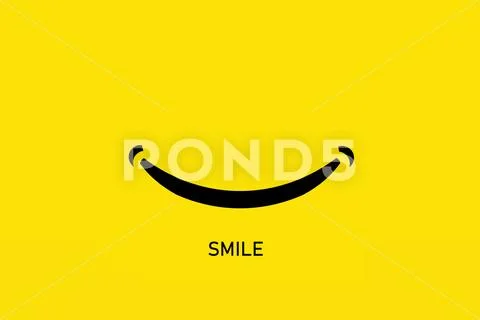 Smile logo in yellow background vector illustration. Smile logo in ...