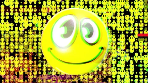 Smiley emoji face turning | Stock Video | Pond5