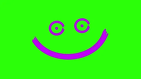 Smiley face doodle animation on green ba... | Stock Video | Pond5