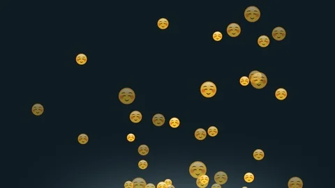 Smiley Face Emojis Flying up | Stock Video | Pond5