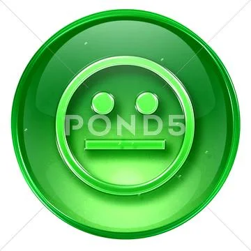 Smiley face green, isolated on white background.: Graphic #20634157