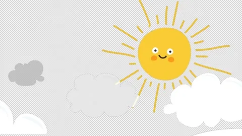 Smiley Sun rising animated illustration ... | Stock Video | Pond5