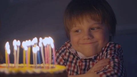 The Smiling Boy Makes A Wish Before You Stock Video Pond5