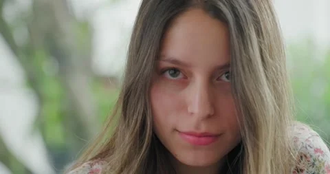 Smiling Face Of A Colombian Girl Looking... | Stock Video | Pond5