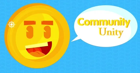 Smiling Gold Coin with Community Unity t... | Stock Video | Pond5