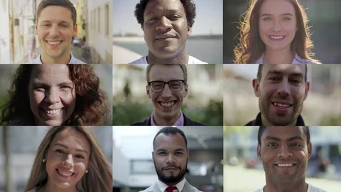 Smiling group of people looking at camer... | Stock Video | Pond5