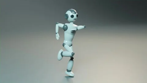 Smiling happy toy robot dancing 3d rende... | Stock Video | Pond5