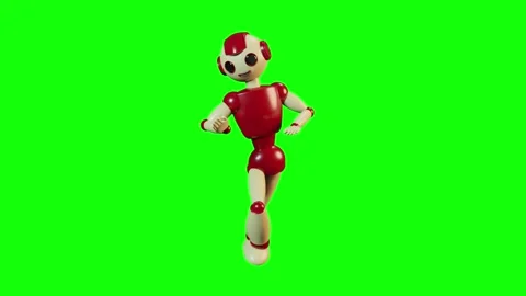Smiling happy toy robot dancing 3d rende... | Stock Video | Pond5