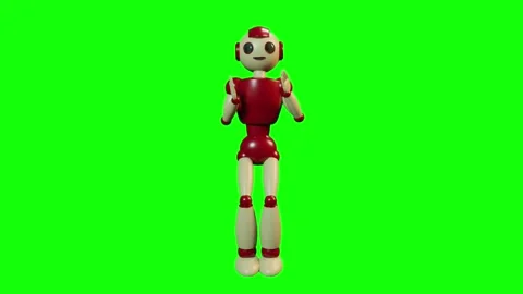 Smiling happy toy robot dancing 3d rende... | Stock Video | Pond5