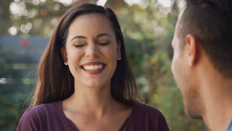 Smiling Hispanic Couple Talking And Laug... | Stock Video | Pond5