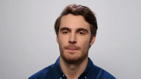 Smiling man dancing in studio. Male mode... | Stock Video | Pond5